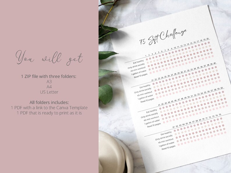 EDITABLE 75 Soft Tracker Template | Size A3, A4, US Letter | Canva ...
