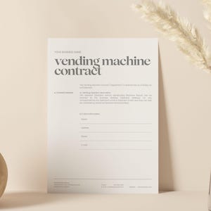Professional Vending Machine Contract Template, Editable in Canva ...