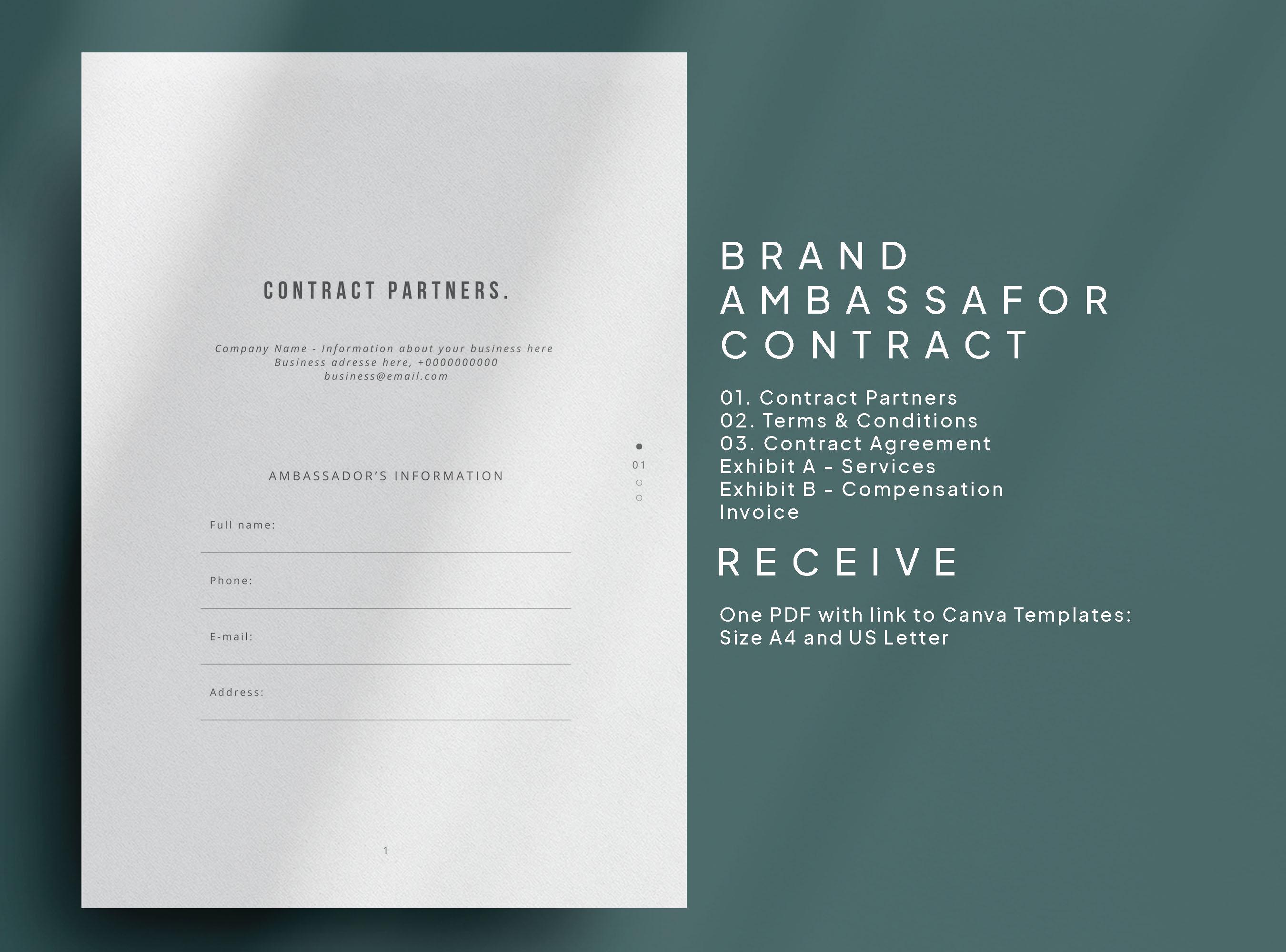 Brand Ambassador Contract, Social Media Influencer Services Agreement ...