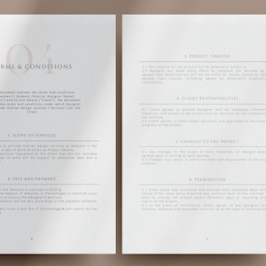 Interior Designer Client Contract Template: Editable Services Agreement ...