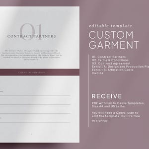 Custom Garment Contract, Tailor Made Clothing Agreement, Bespoke ...