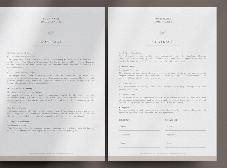 Home Staging Contract Template: Editable Services Agreement for Real ...
