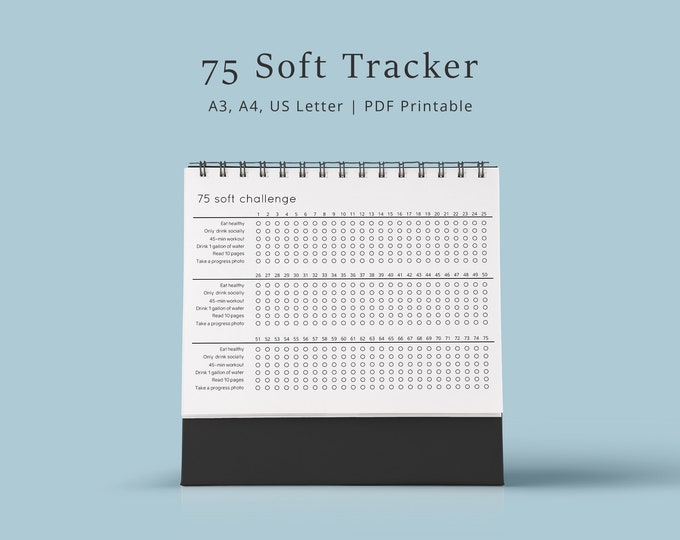 75 Soft Challenge Tracker A3 A4 US Letter One Page - Etsy
