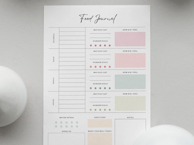 Editable Food Diary A4 US Letter Canva Template Meal - Etsy Australia