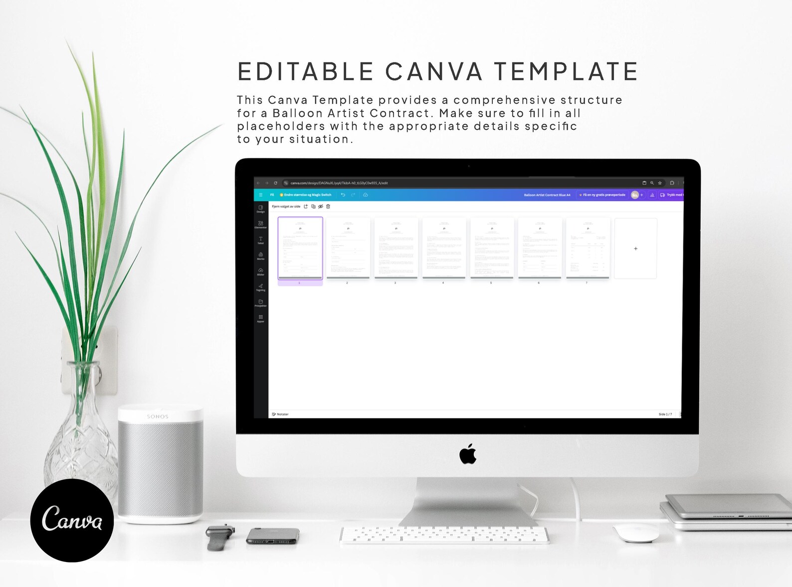 Balloon Artist Contract Template, Balloon Stylist Agreement, Balloon ...