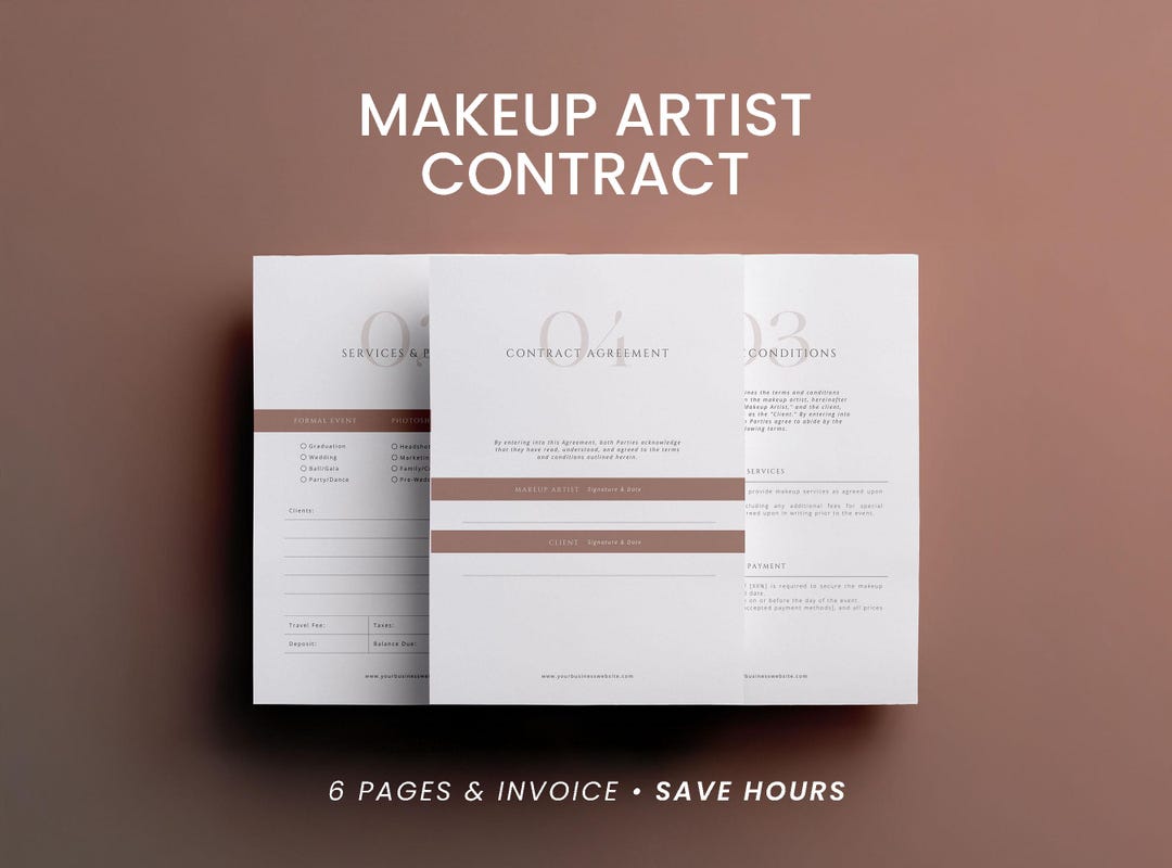 Makeup Artist Contract Template: Editable Agreement for Beauty ...