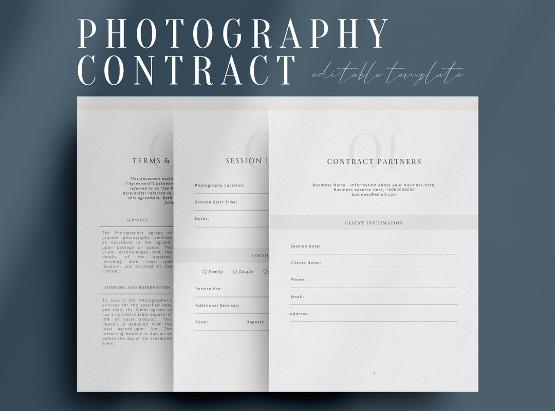 Photography Client Contract Template, Photography Forms, Client ...