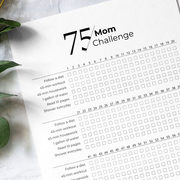 75 Mom Challenge Printable - Etsy