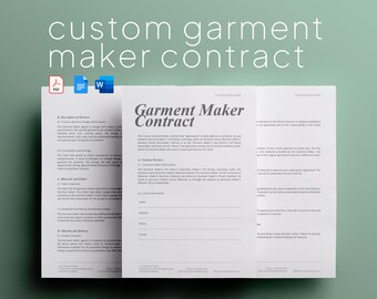 Tailor Made Clothing Agreement, Custom Garment Contract, Tailor Invoice ...