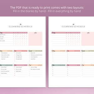 EDITABLE Cleaning Schedule | A4, US Letter | Cleaning Checklist ...