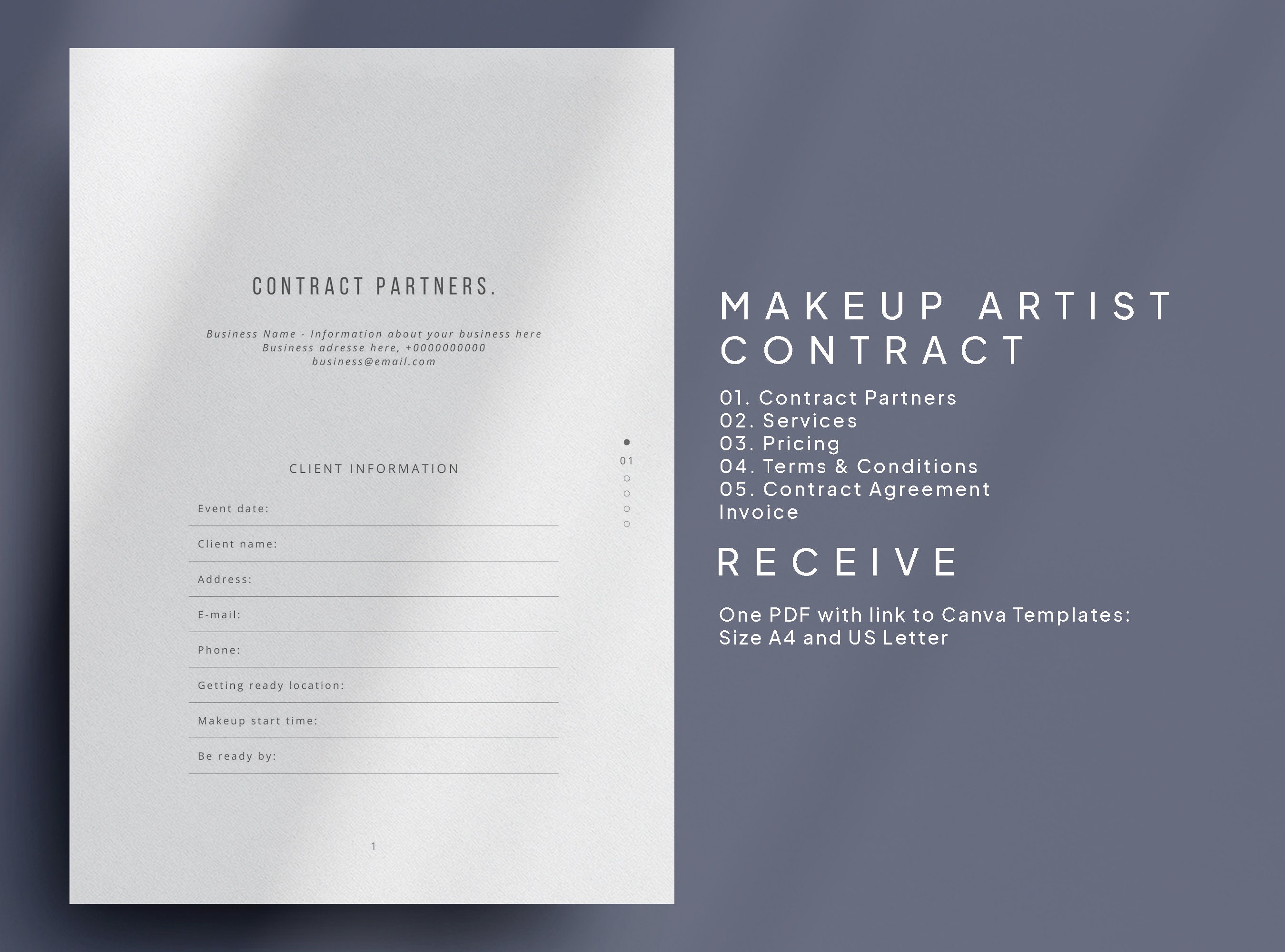 MUA Contract Template, Makeup Artist Contract, Makeup Contract ...