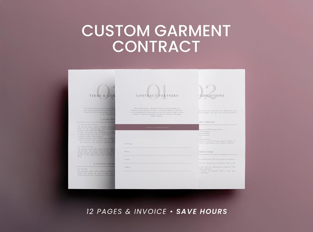 Custom Garment Contract Template: Tailor-made Clothing & Sewing ...