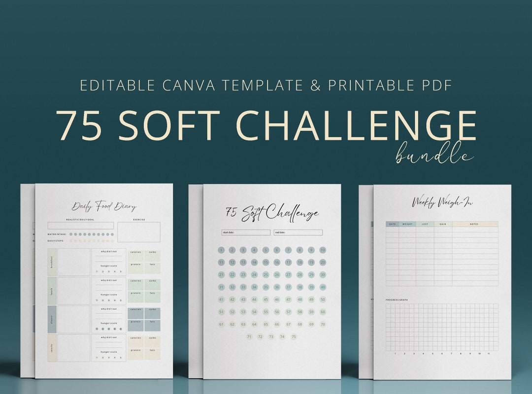 75 Soft Challenge Bundle 75 Easy Challenge Printable Self - Etsy
