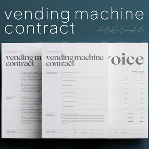 Professional Vending Machine Contract Template, Editable in Canva ...