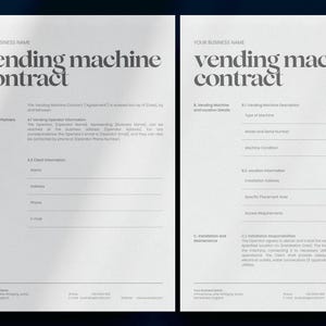 Professional Vending Machine Contract Template, Editable in Canva ...