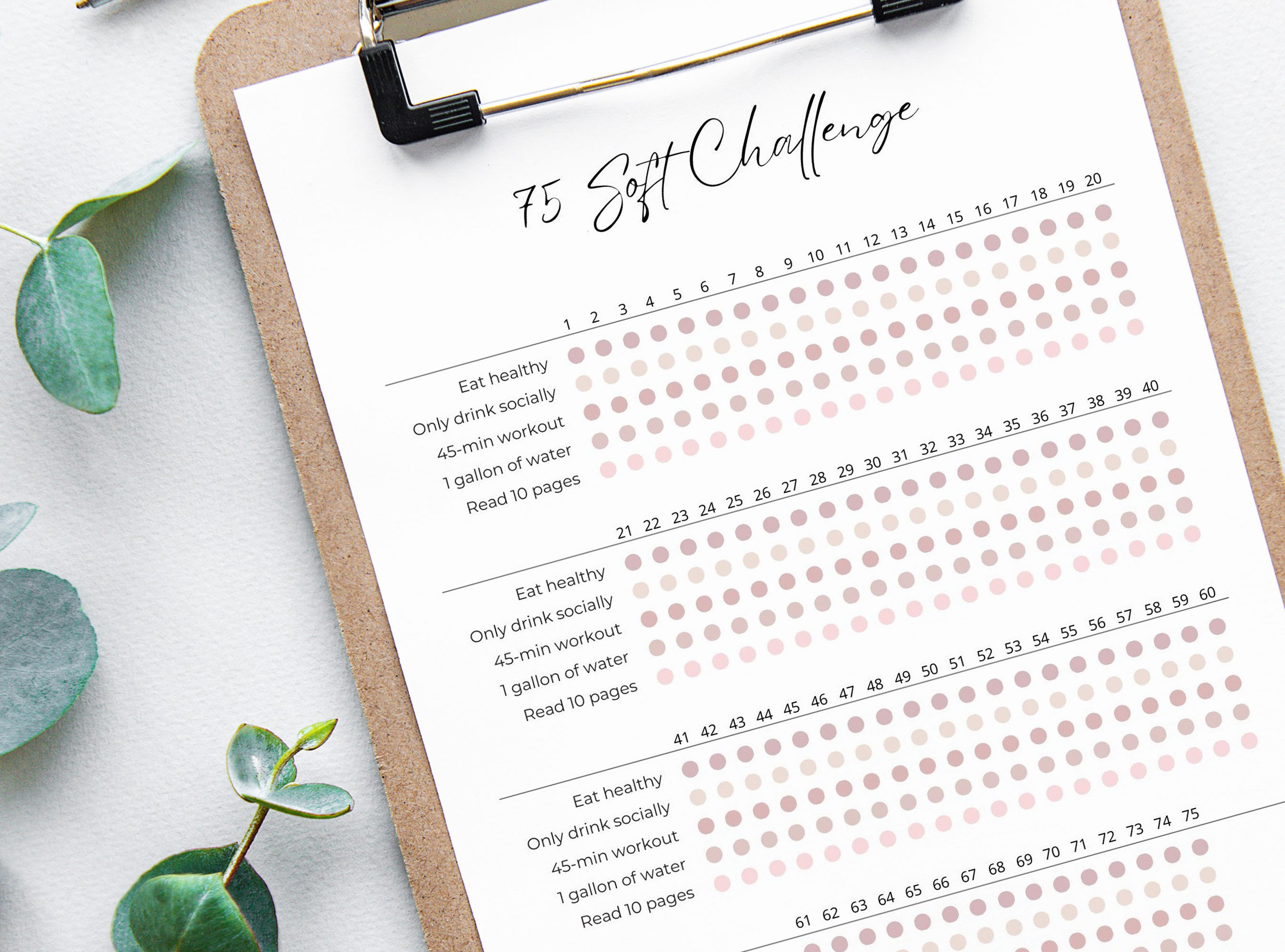 EDITABLE 75 Soft Tracker Template | Size A3, A4, US Letter | Canva ...