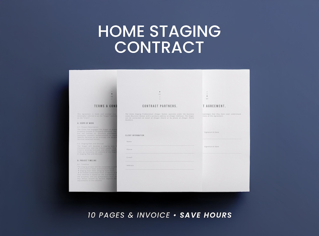 Home Staging Contract Template: Editable Real Estate Property Staging ...