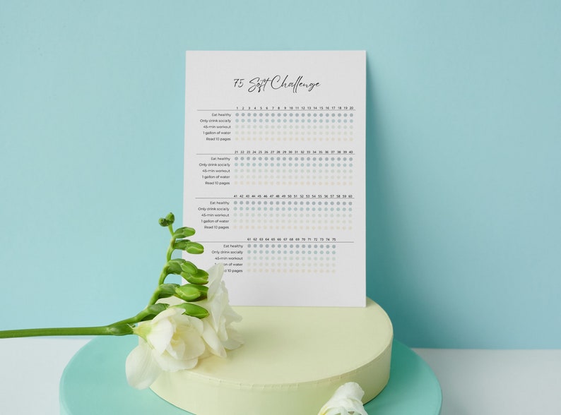 Editable 75 Soft Challenge 75 Easy Tracker Self Care - Etsy