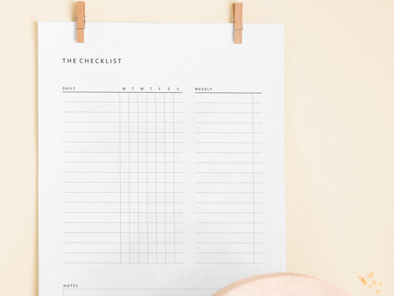 Editable Daily Checklist Printable | Size A4, US Letter | Printable ...