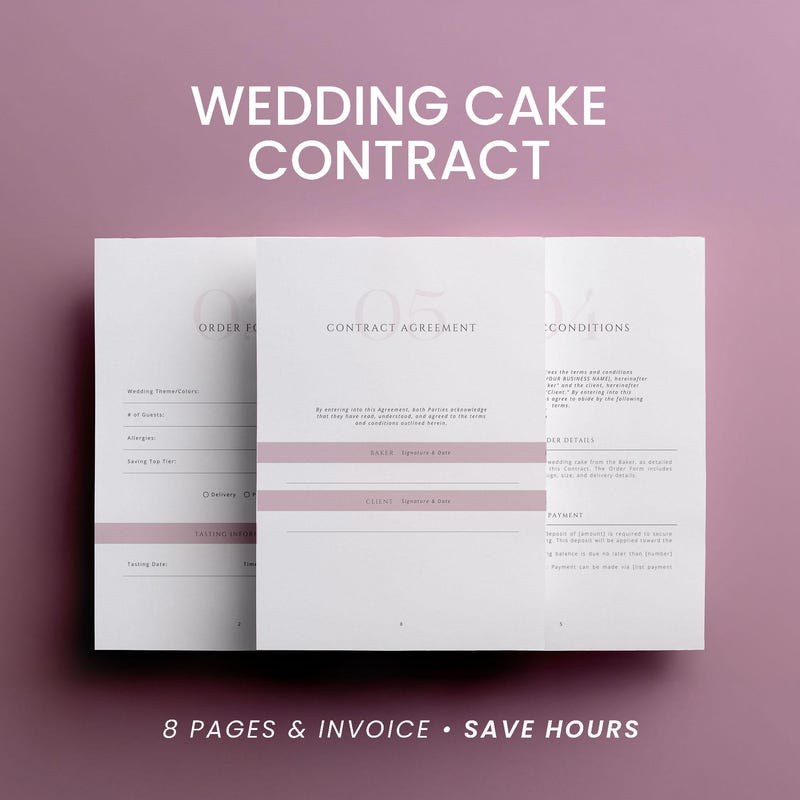 Invoice for Wedding Cake - Etsy