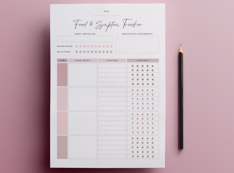 Food & Symptom Tracker Printable, IBS Tracker, Daily Food Diary, My ...