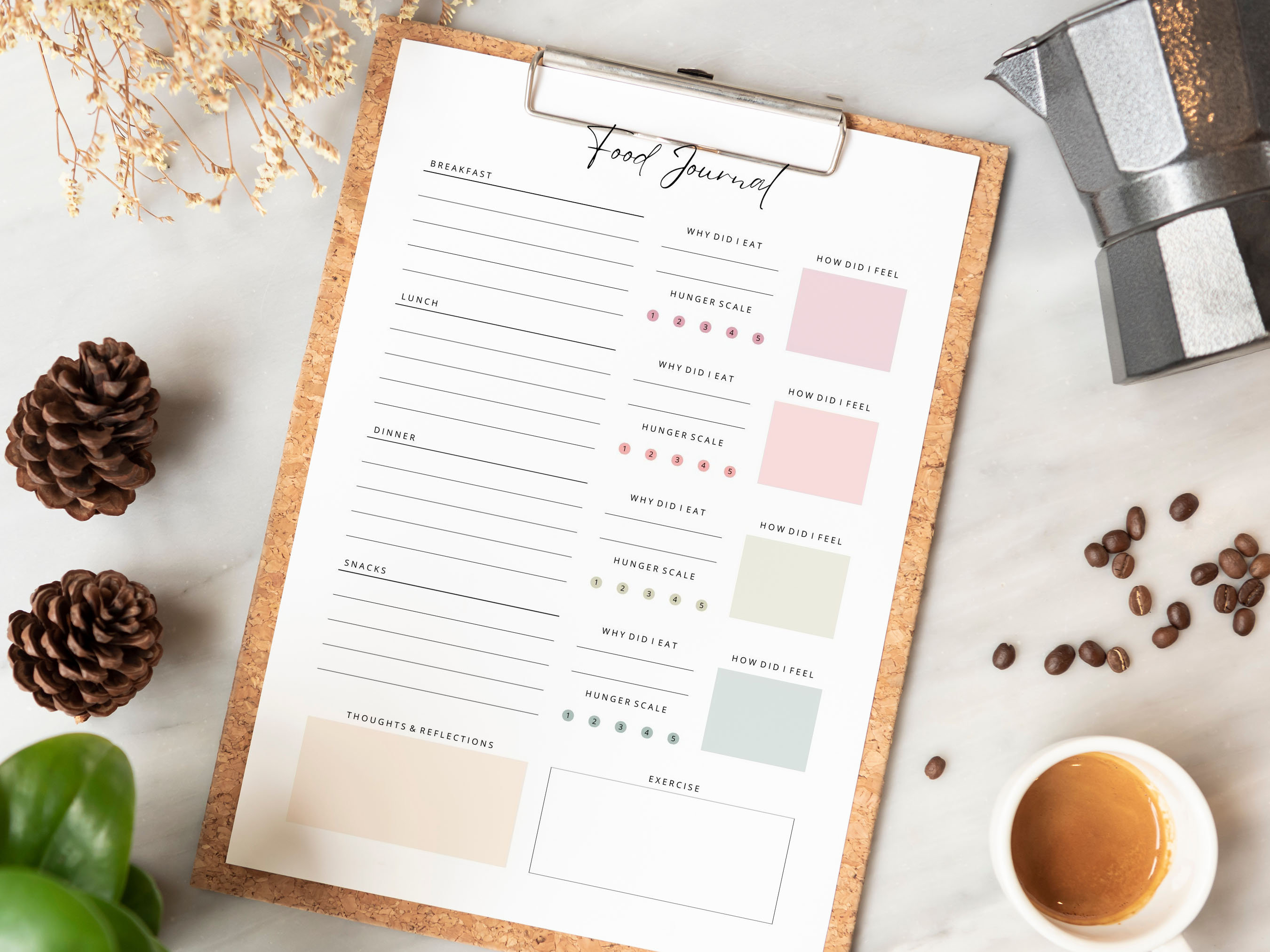 Editable Food Diary | A4, US Letter | Canva Template | Meal Journal ...