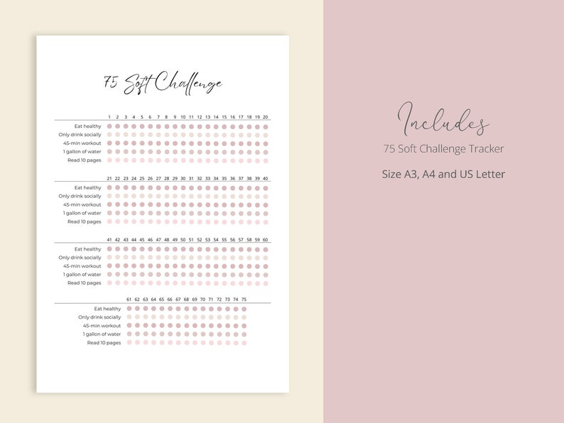 EDITABLE 75 Soft Tracker Template | Size A3, A4, US Letter | Canva ...