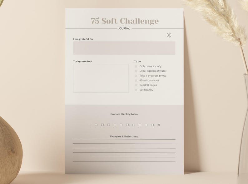 EDITABLE 75 Soft Challenge Bundle | Size A4, US Letter | Editable Canva ...