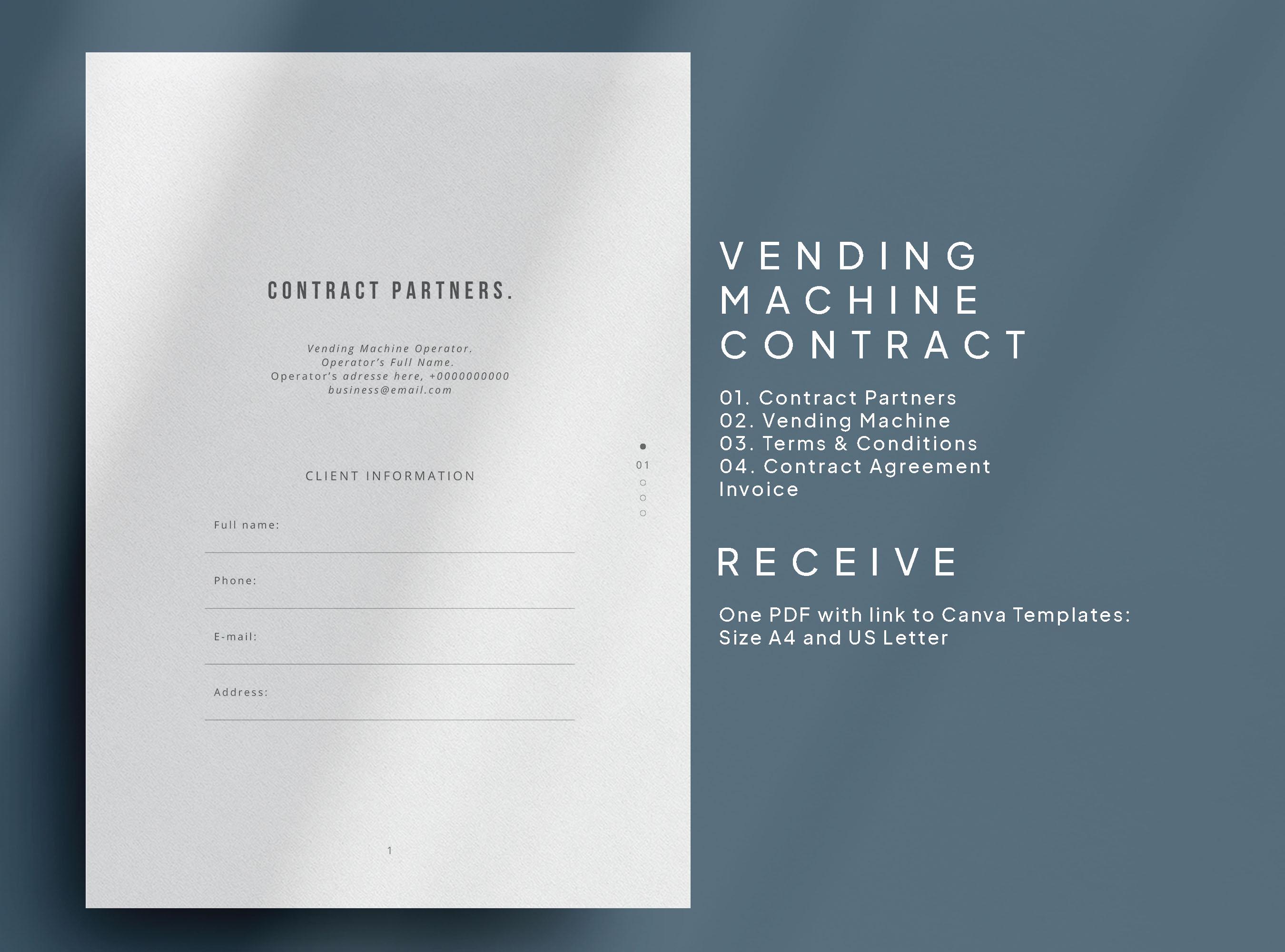 Professional Vending Machine Contract Template, Editable in Canva ...