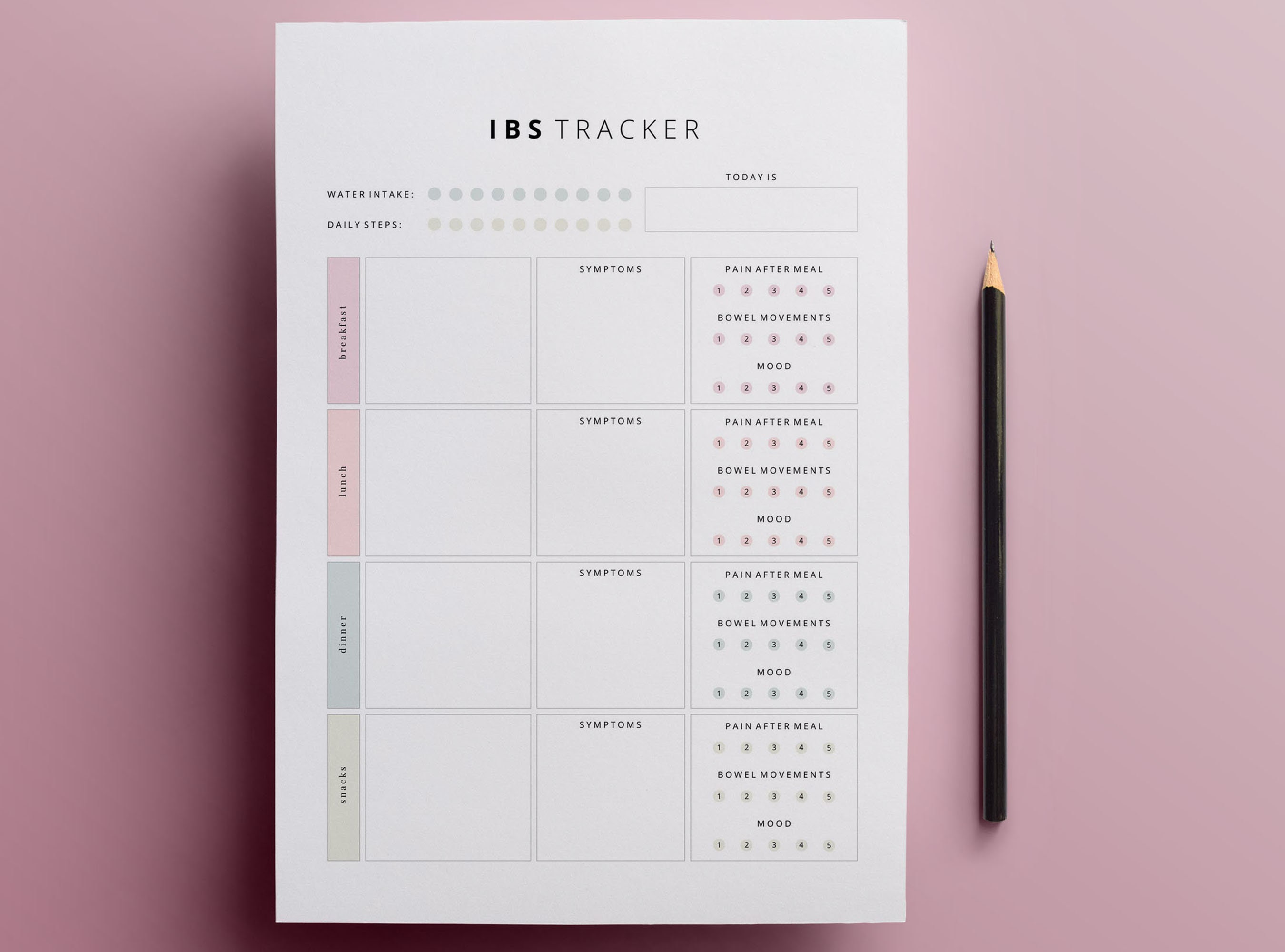 IBS Tracker Printable | Size A4, US Letter | IBS Symptom Tracker | Gut ...