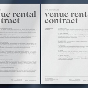 Venue Rental Agreement Template: Event Space Booking Contract - Etsy