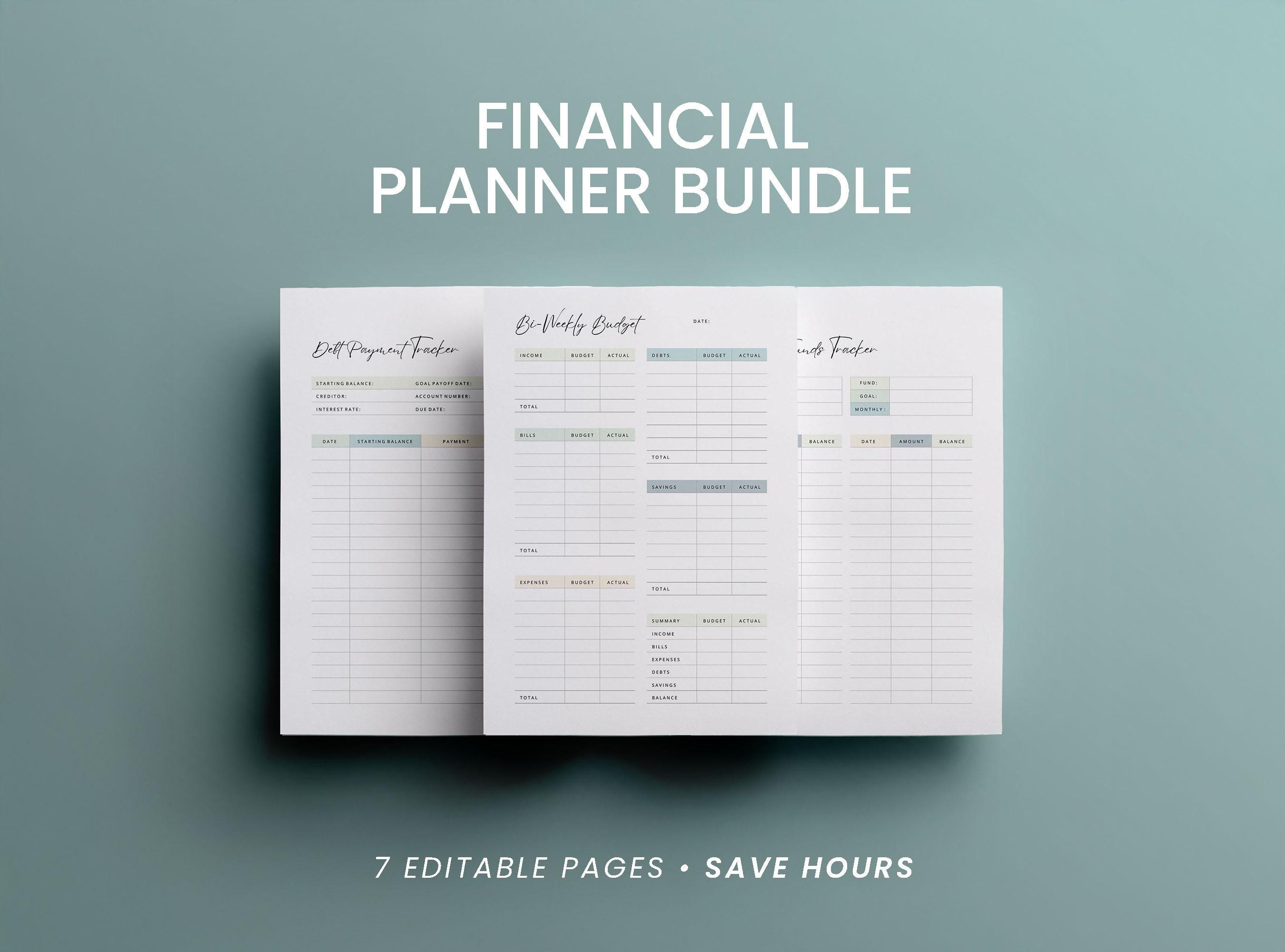 Editable Finance Planner Bundle: Budget Printables, Debt Snowball ...