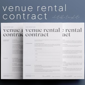 Venue Rental Agreement Template, Event Space Contract, Rental Form ...