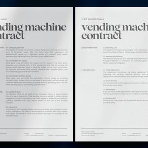 Professional Vending Machine Contract Template, Editable in Canva Vending Rental Forms, Vending ...