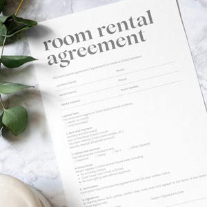 One Page Room Rental Agreement: Simple Lease Contract for Landlords ...