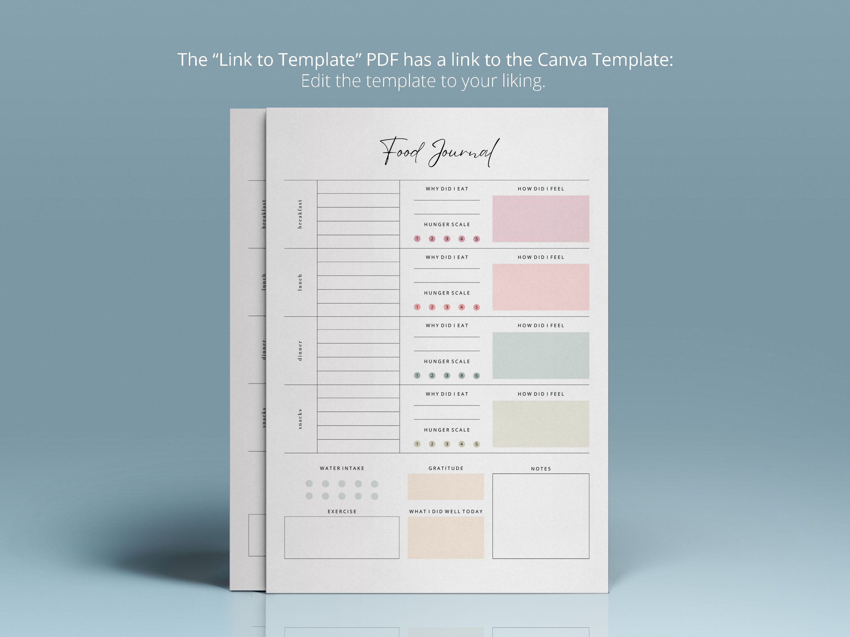 Editable Food Diary A4 US Letter Canva Template Meal - Etsy Australia
