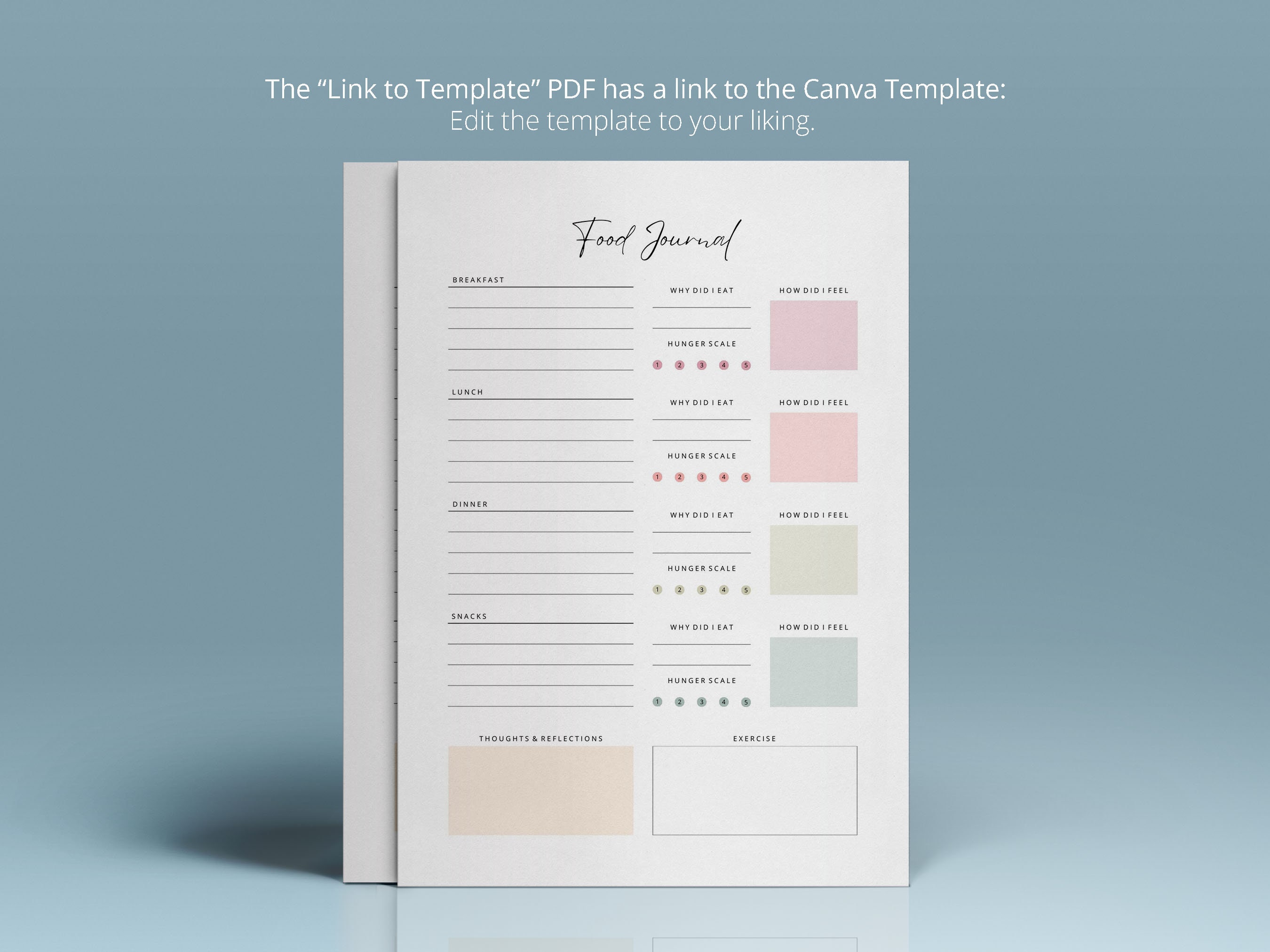Editable Food Diary | A4, US Letter | Canva Template | Meal Journal ...