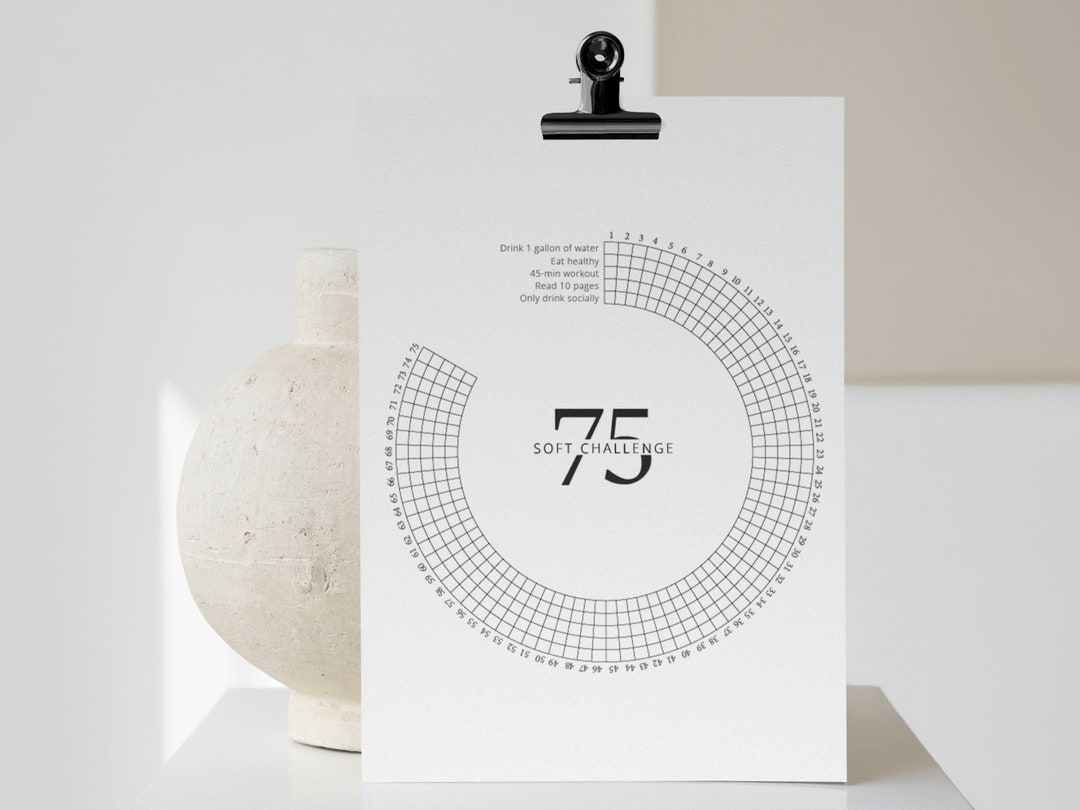 75 Soft Challenge Printable: Habit Tracker, Fitness Journal & Self-care ...