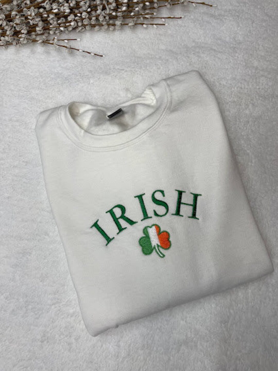 St. Patrick's Day Irish Clover Embroidered Crewneck Sweatshirt, Holiday ...