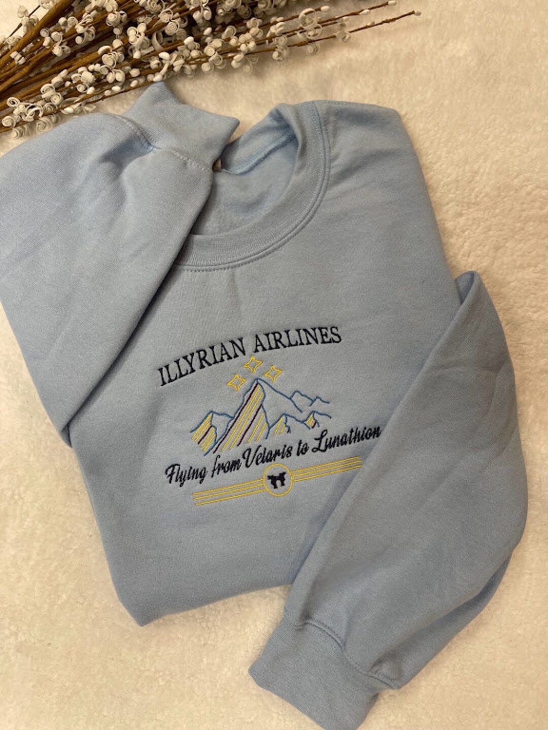 Embroidered ACOTAR Illyrian Airlines Crewneck Sweatshirt, ACOSF, Book ...