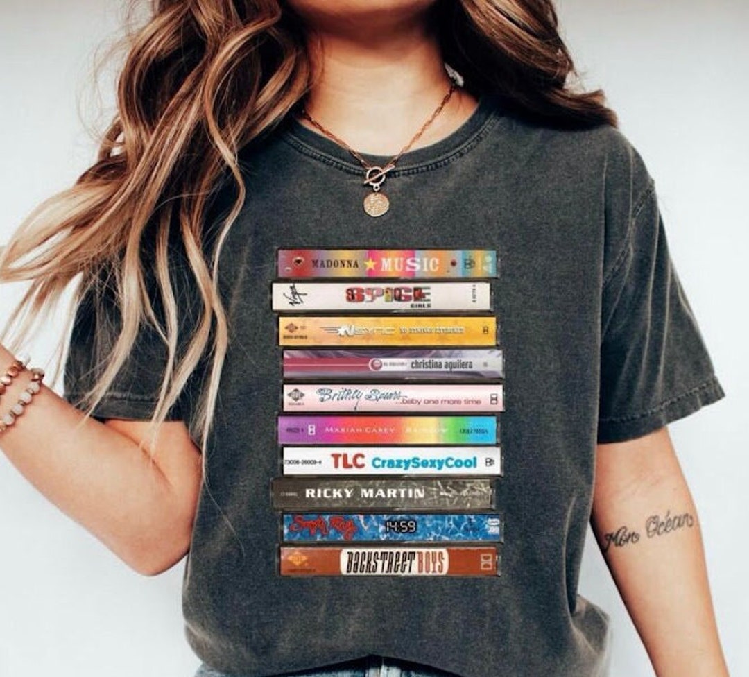 90's Pop Cassette Stack Tapes, Comfort Colors Printed T-shirt, 90's Tee ...