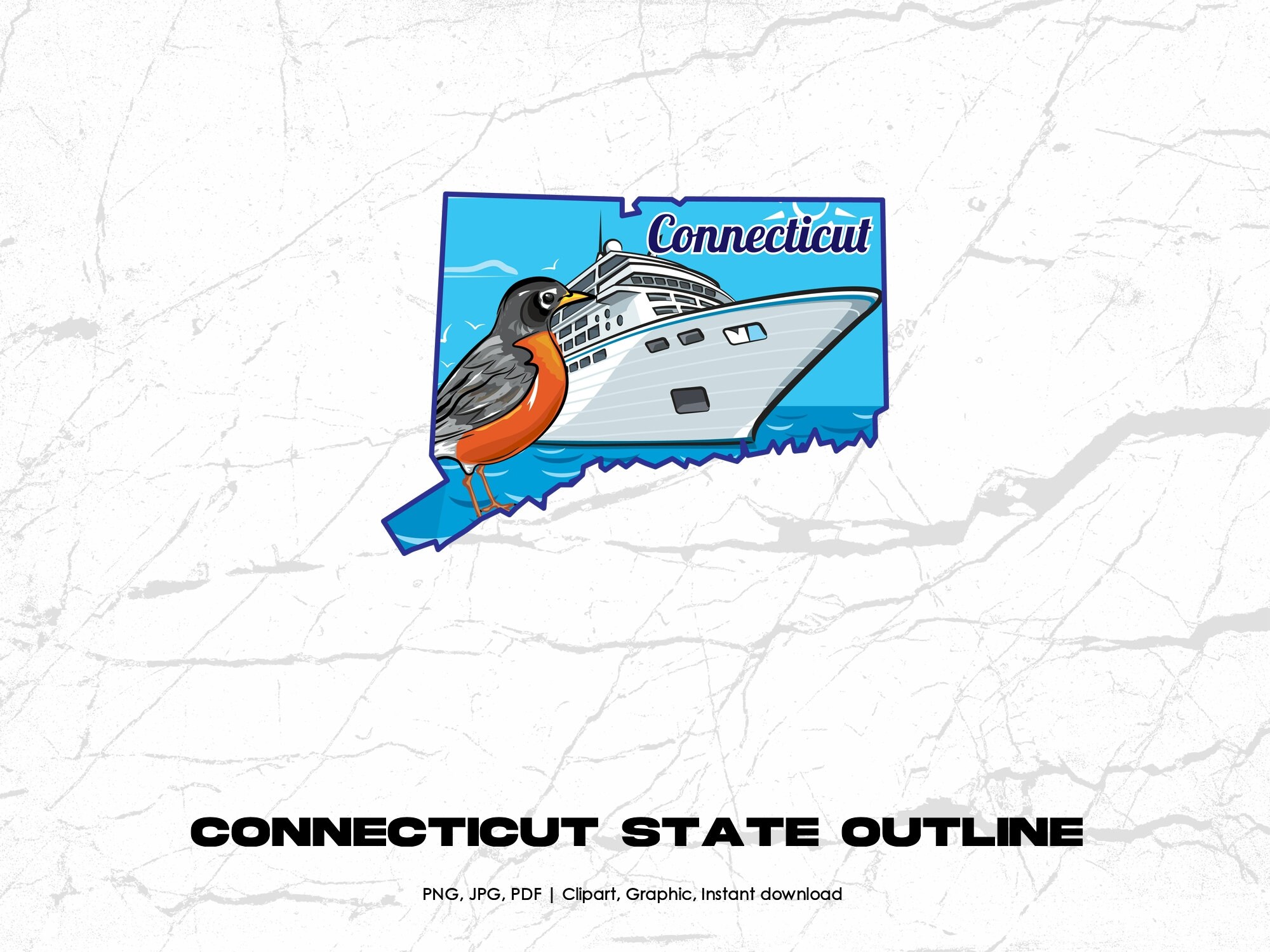 Connecticut State Outline United States Design Png, Jpg, Pdf | Clipart ...