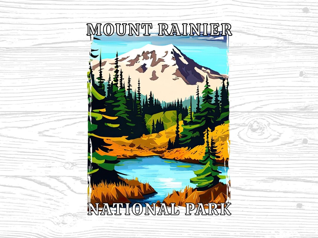 Mount Rainier National Park Washington Png, Jpg, Pdf, Files Clipart ...