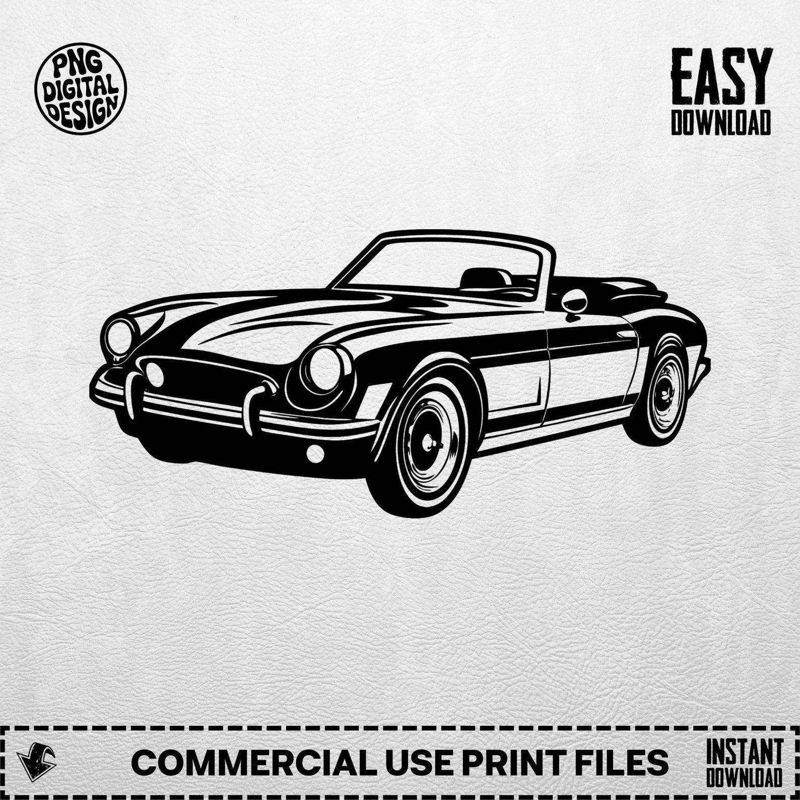 Classic Car Digital Svg, Roadster Png, Vintage Vehicle Eps, Dxf, Jpg ...