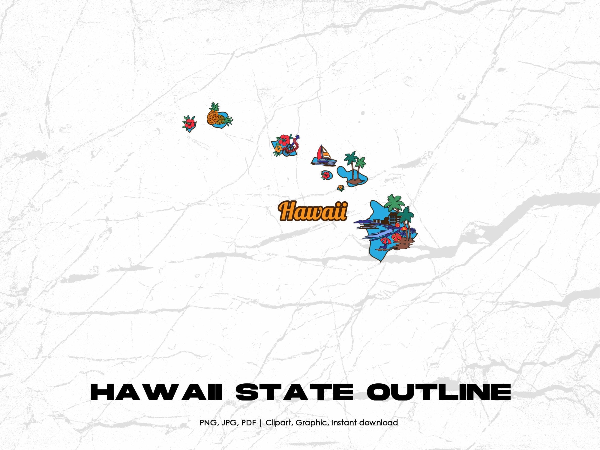 Hawaii State Outline United States Design Png, Jpg, Pdf | Clipart ...