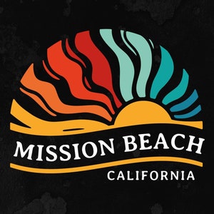 Mission Beach, California Svg, Png, Pdf, Eps Files | Clipart, Graphic ...