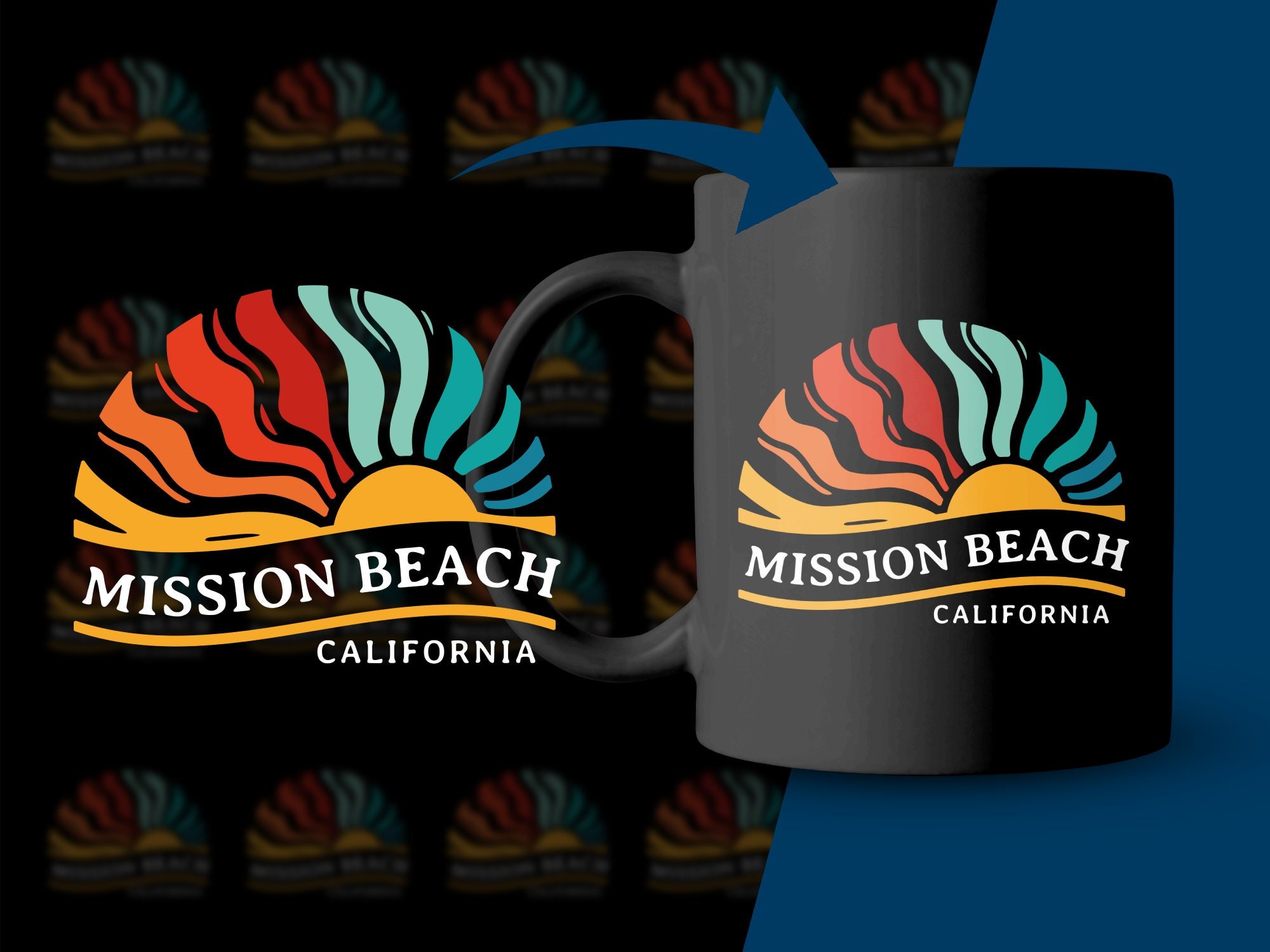 Mission Beach, California Svg, Png, Pdf, Eps Files | Clipart, Graphic ...