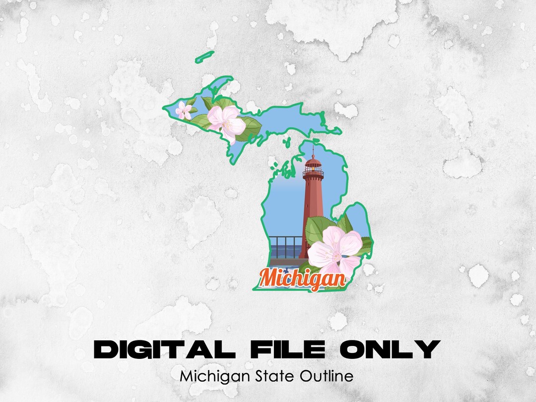 Michigan State Outline United States Design Png, Jpg, Pdf | Clipart ...