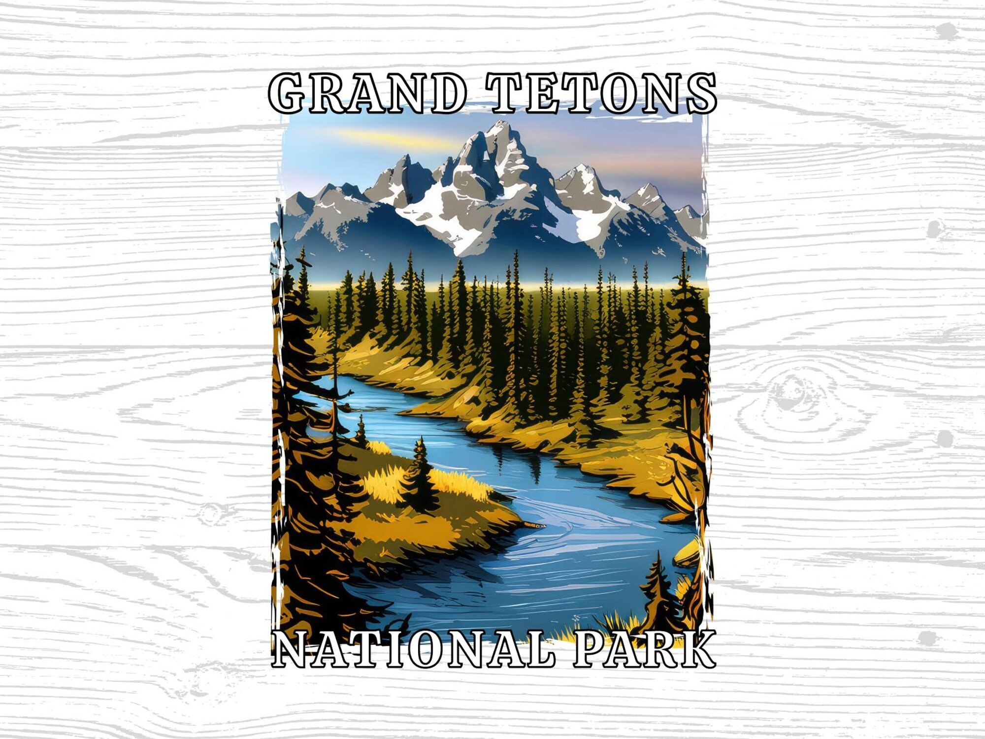 Grand Tetons National Park Wyoming Png, Jpg, Pdf, Files Clipart ...