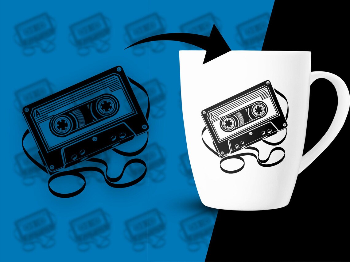 Cassette Tape Digital, Svg Png Eps Dxf Jpg Files, Retro Music Graphic ...